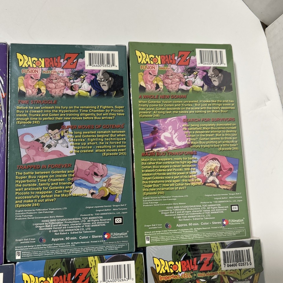 Quantity Eight (8) New Sealed Vintage VHS Dragon Ball Z collection ...