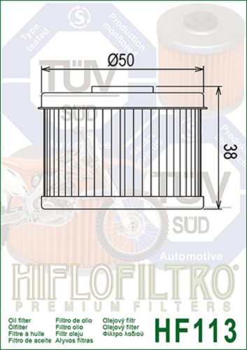 HiFlo Oil Filter HF113 Honda TRX 300EX 400EX 250X 420 450 500 Rancher ...