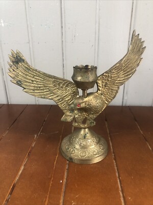 Antique Brass eagle candle holder candlestick Red Eye Candleholder ...