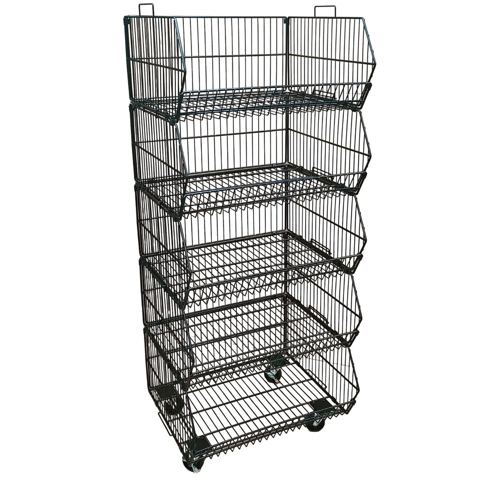 Retail Shop Supermarkets Stacking Shopping Baskets Metal Plastic Retail ...