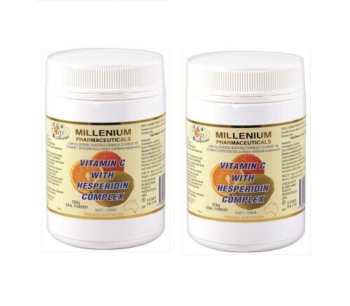 2 x Millenium Pharmaceuticals Vitamin C with Hesperidin Complex 500g ...