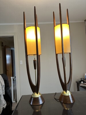 Two (2) Mid Century Modeline Lamps By Arthur Jacobs Table lamps 40” | eBay