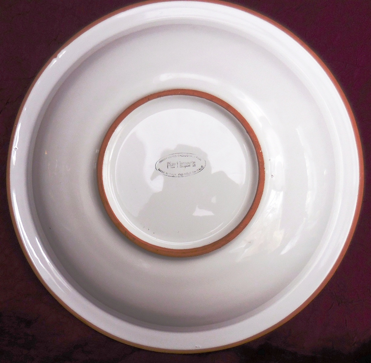 Pier 1 One Earthenware Bowl w Hand-Painted Fruits & Leaves Terra Cotta ...