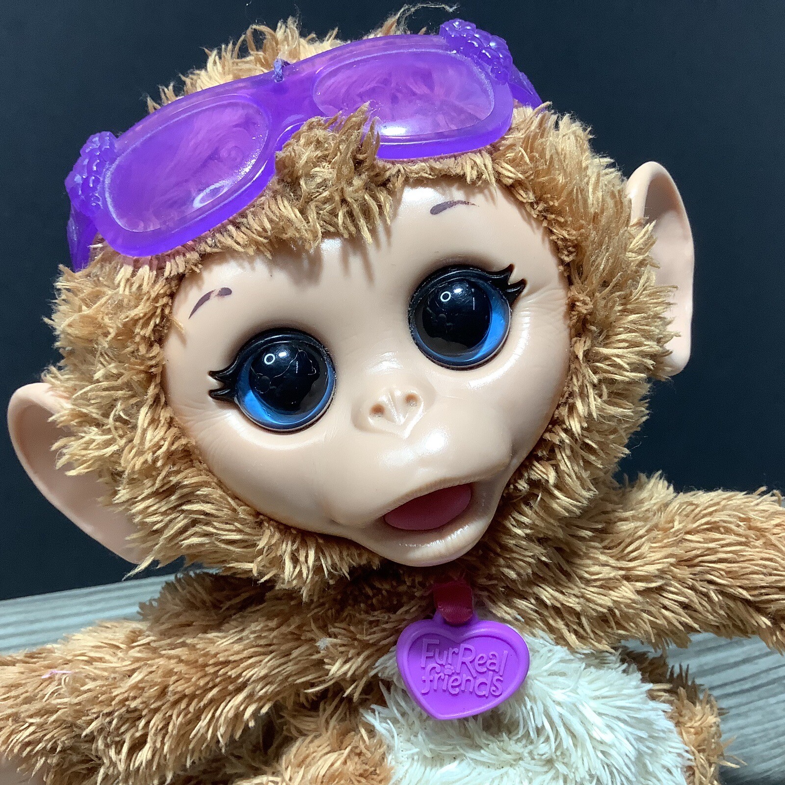 Fur Real Friends Baby Monkey Cuddles Talk Dance Interactive Electronic ...
