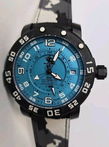Invicta Sea Base Automatic GMT Titanium Black Blue Watch Swiss Made ...