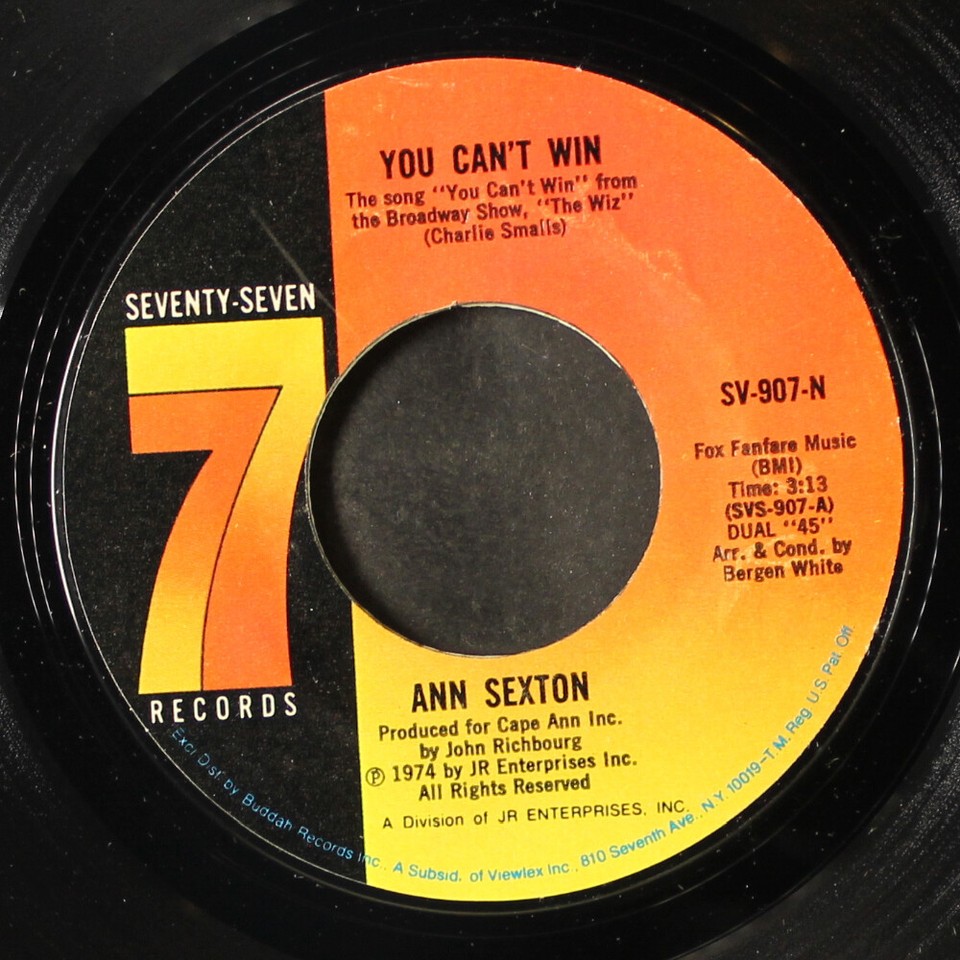 ANN SEXTON: let's huddle up, let's cuddle up / you can't win SEVENTY 7 7" Single | eBay