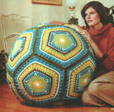 GIANT FLOOR BALL 30" HASSOCK HOME DECOR CROCHET PATTERN INSTRUCTIONS | eBay