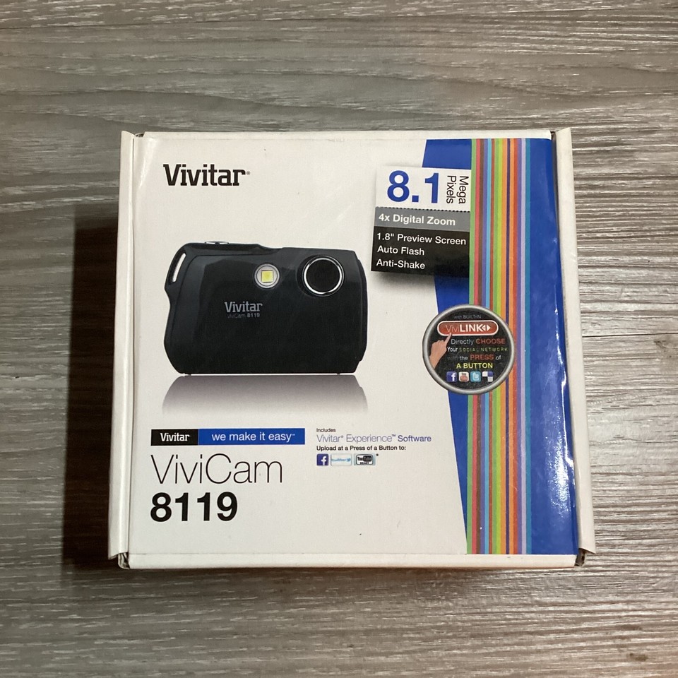 Vivitar ViviCam 8119 Digital Camera 8.1MP Pink or Blue See Video TESTED ...