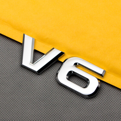 3D Chrome Metal V6 Engine Car Lid Trunk Emblem Badge Fender Racing ...