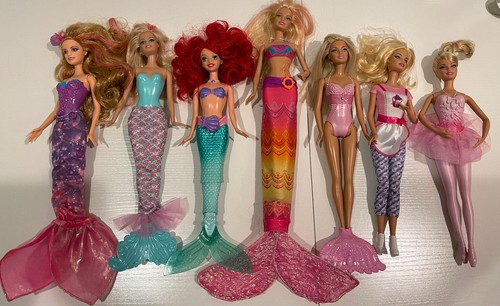 Mixed lot 7 barbie Aerial color changing Mermaid Chef surfing doll. | eBay
