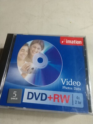 Imation 5 Pack DVD+RW for 60-240 Minute Videos 5K Photos and Data NEW ...