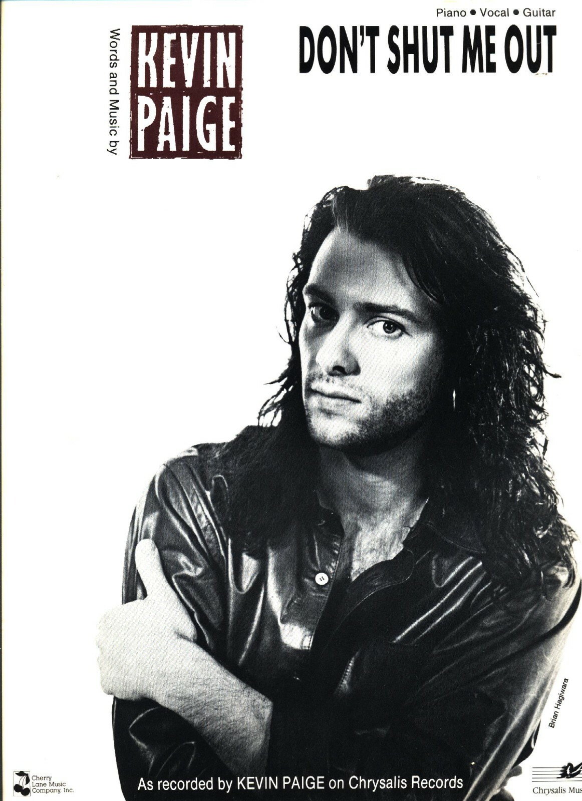 KEVIN PAIGE "DON'T SHUT ME OUT" SHEET MUSIC-PIANO/VOCAL/GUITAR-1989 ...