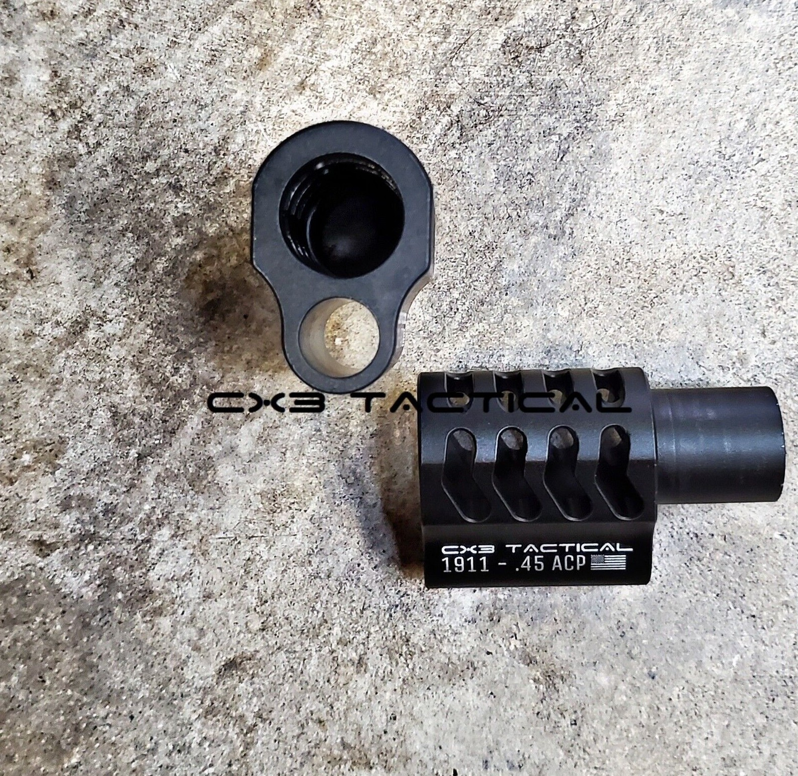 1911 Muzzle Brake Compensator Punisher Style Black Compensator M1911 ...