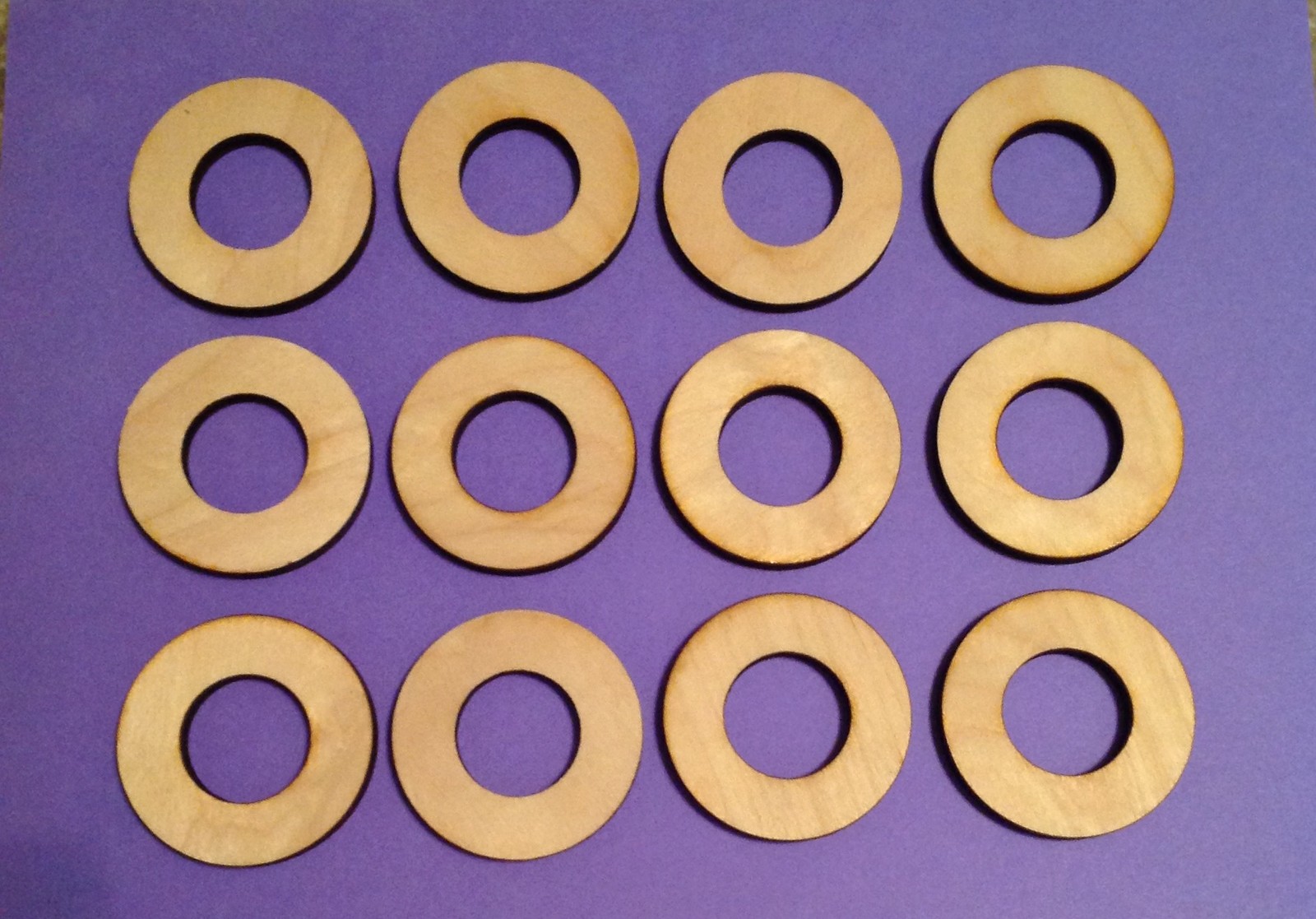 WOODEN LASER CUT SHAPES-Wooden Washers Qty 100 - OD 2.75 x ID 1.125 ...