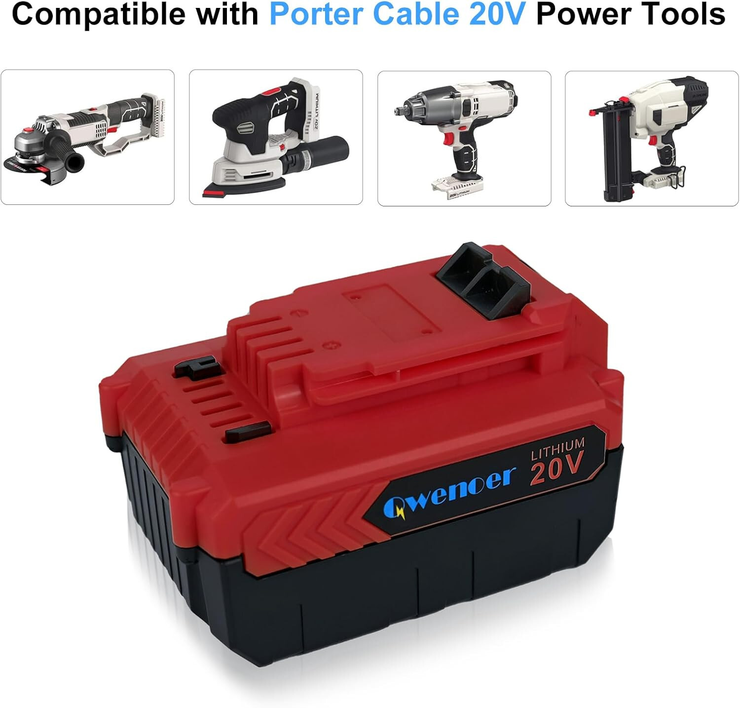 20V Max 6.0AH Porter Cable Battery Black Decker Cordless blower drill ...