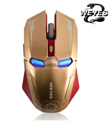 Iron Man Mouse Wireless Mouse Gaming Mouse gamer computer mice（Golden ...
