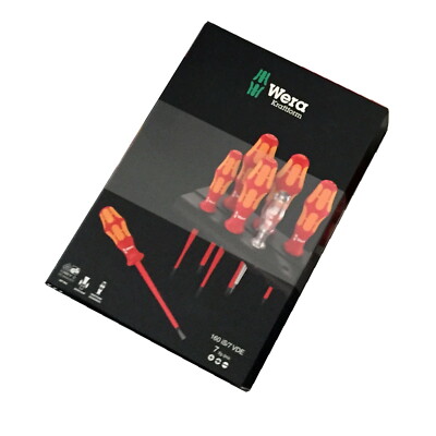 Wera 7-Piece Kraftform Slim 1000V VDE Insulated Screwdriver Set 160iS/7 ...
