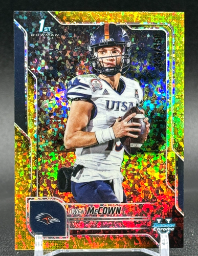 2025 Bowman University Chrome Owen McCown Yellow Diamond Refractor /350 ...