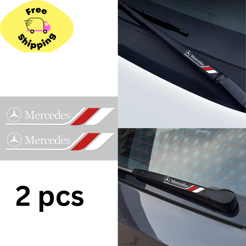 2PCS PVC Car Window Wiper Sport Sticker Decals For Mercedes Benz Car ...