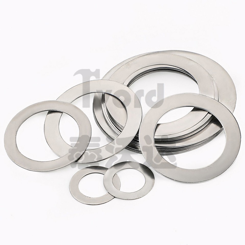 Shim Washers 0.1mm / 0.2mm / 0.3mm / 0.5mm Thick ID=3mm~40mm A2 ...