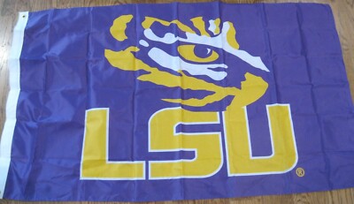 LSU FLAG LOUISIANA STATE UNIVERSITY TIGERS PURPLE/YELLOW FLAG 3 FT x 5 ...