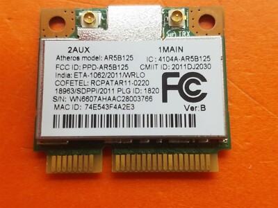 ⭐️⭐️⭐️⭐️⭐️ Desktop Wifi Wireless Card Module Gateway ZX4250 PN: AR5B125 ...