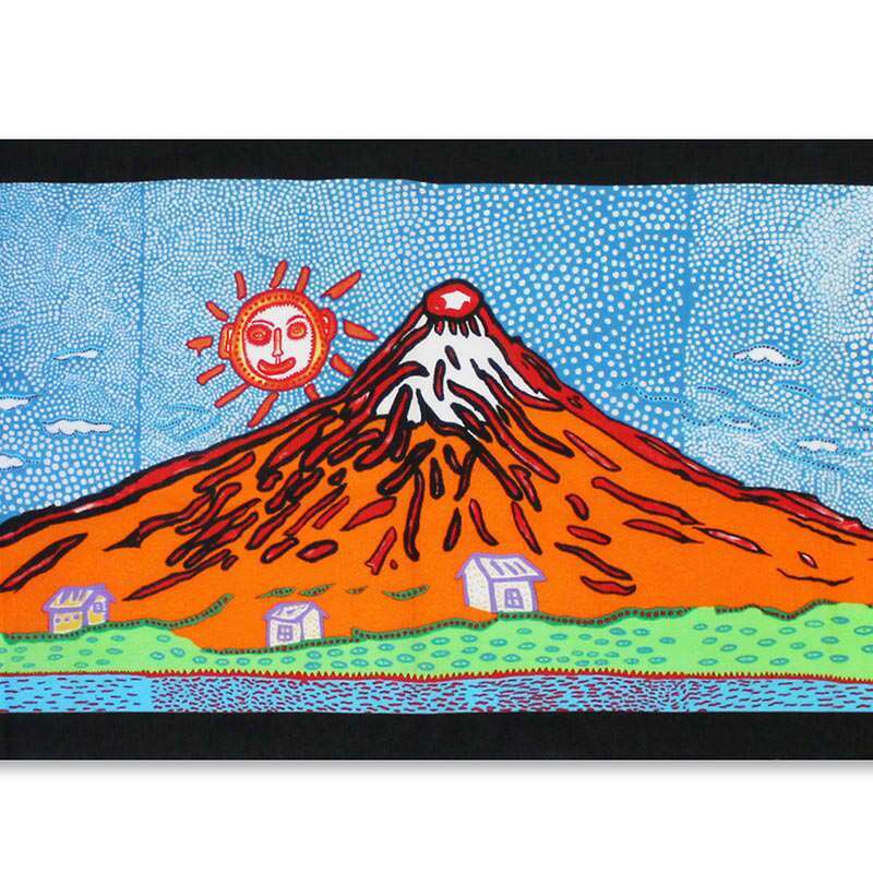 Yayoi Kusama: Orange Mount Fuji Hand Towel TENUGUI Artist Open Edition ...