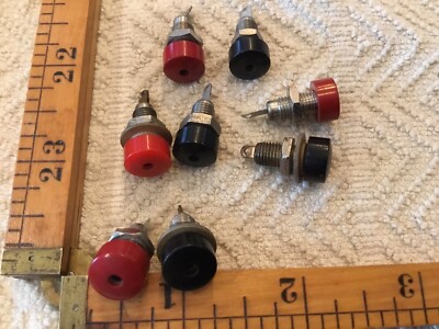 2 Vintage 2mm Jack Panel Mount Test Probe Bakelite, Red And Black New ...