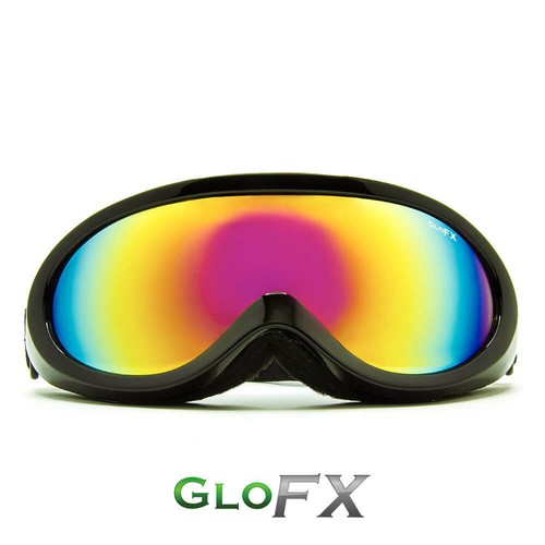 GloFX Black Diffraction Ski Goggles - Rainbow Gradient Dual Pane & Fog ...
