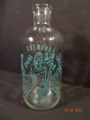 VINTAGE CHEMUNG SPRING WATER HALF GALLON GLASS JUG BOTTLE - NICE ...