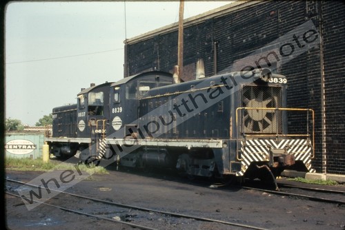 Orig Slide New York Central RR NYC 8839 & 8837 EMD SW7 59th St Chicago ...