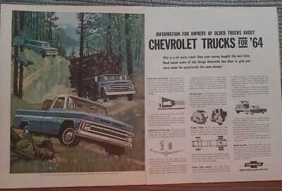 Chevrolet Trucks For 1964 Advertisement 2 Page Ad | eBay