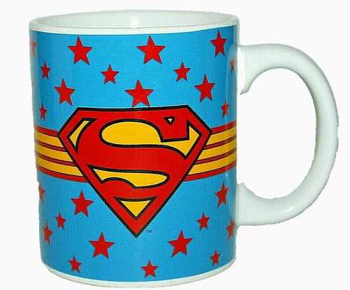 Superman DC Comics Deluxe Coffee Mug With "Stars" Blue Background Rare ...