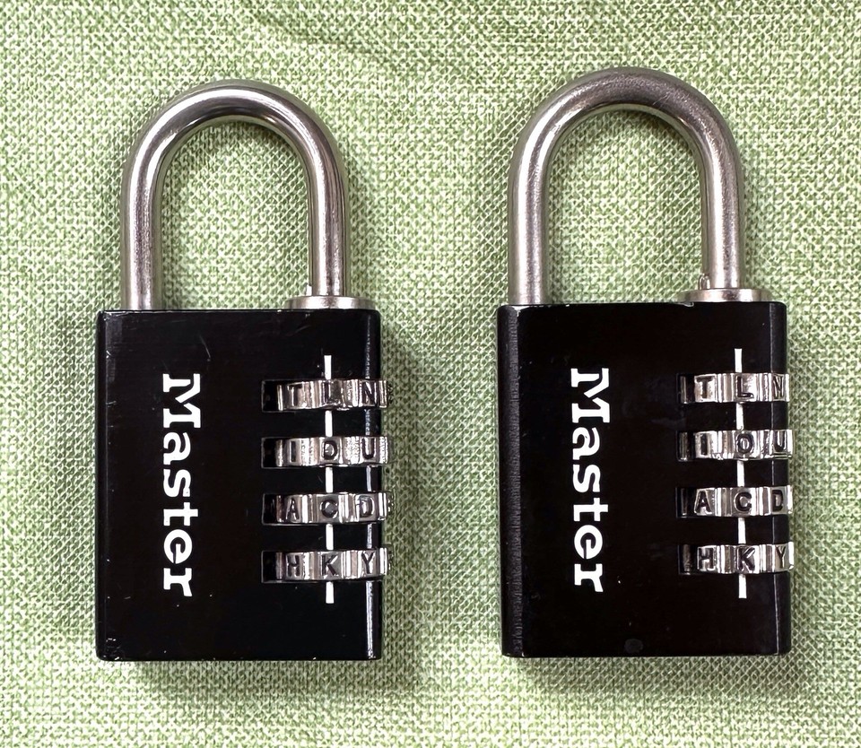 2 Master Lock Word Combination Padlocks • P/N 643DASTWD. Ex Condition ...