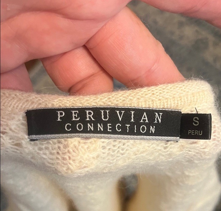 Peruvian Connection 100% Royal Alpaca Cream Knit Women Pullover Sweater ...