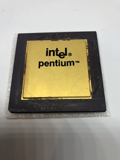 Vintage Intel Pentium 60 MHz CPU 1992 P60 A80501-60 Sx948 Gold Top ...