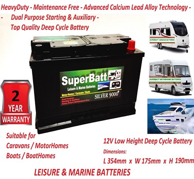 12V 110AH LM110 LEISURE BATTERY HEAVY DUTY LOW HEIGHT 100AH 110AMP DUAL ...