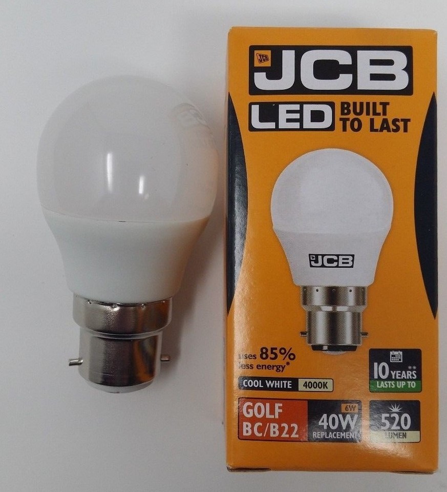 25w/40w LED Round Golf JCB Light Bulbs BC B22 Push In 2 4 10 Bulb 3w/6w ...