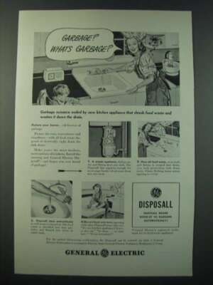 1948 General Electric Disposall Garbage Disposer Ad - Garbage? What's ...