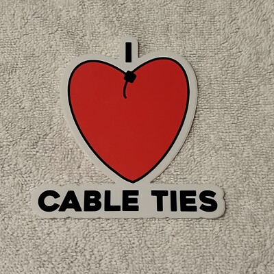 Cable Ties Heart I Love Cable Ties Vinyl Sticker Funny 4x4 JDM Car 4WD ...