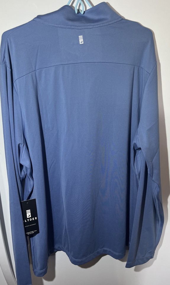GLYDER Tahoe Denim Blue 1/4 Zip Long Sleeve Pullover Shirt - Men's XXL ...