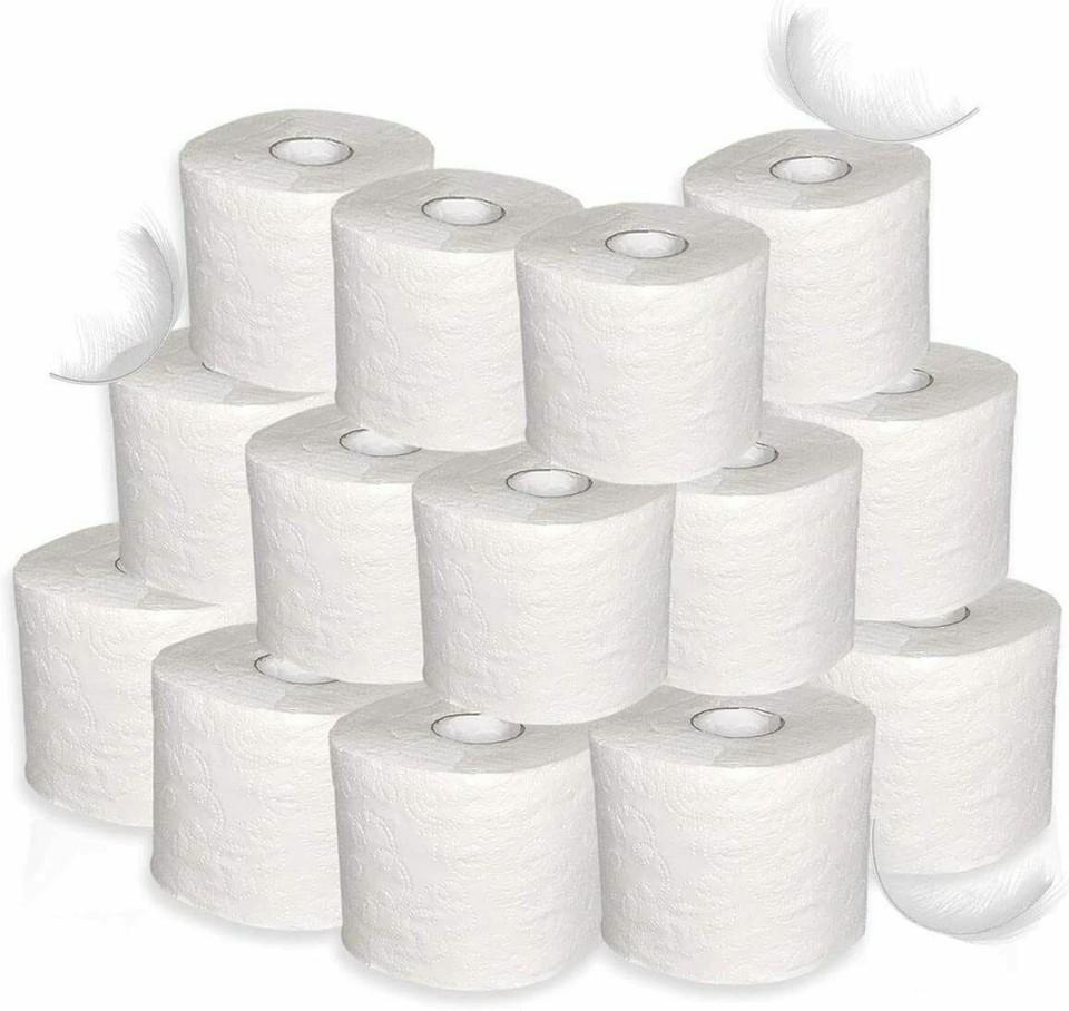 Soft Thick Toilet Paper Tissue 2 Ply White 48 Rolls For Bathroom Bath ...