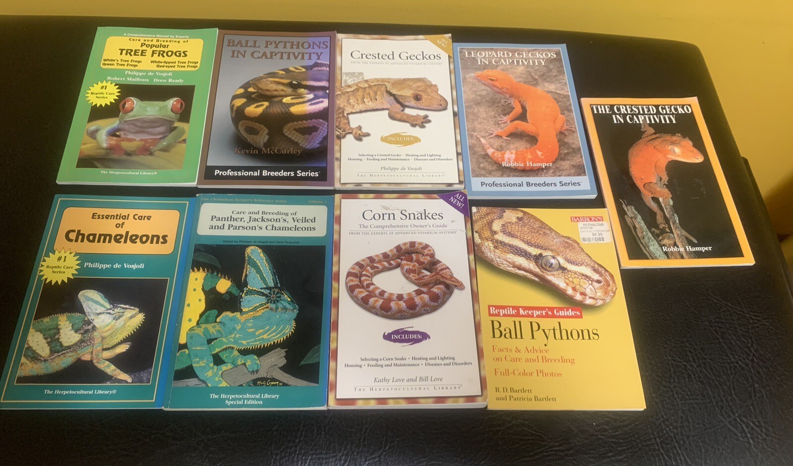 Lot Of 9 Reptile Books chameleons tree frogs corn snakes geckos ball ...