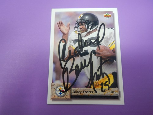 1992 Upper Deck Football Barry Foster Steelers #57 Autograph | eBay ...