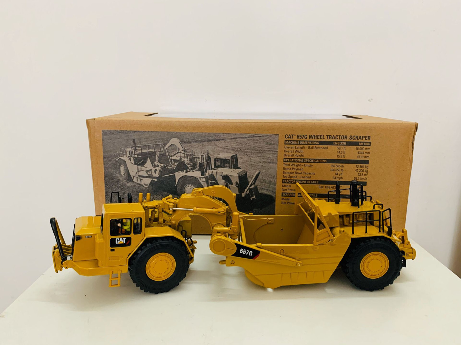 CAT CATERPILLAR 657 G WHEEL TRACTOR SCRAPER 1/50 DIECAST MASTERS 85175 ...