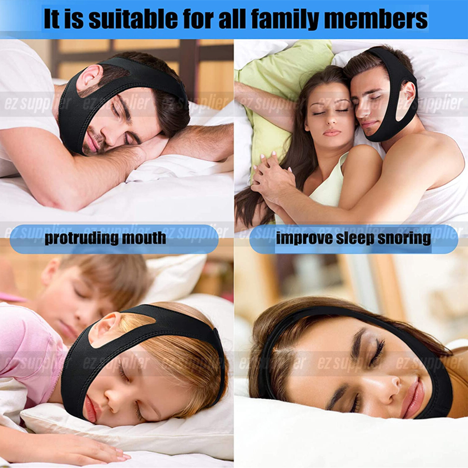 Anti Snore Device Jaw Strap Stop Snoring Chin Sleep Apnea Belt ...