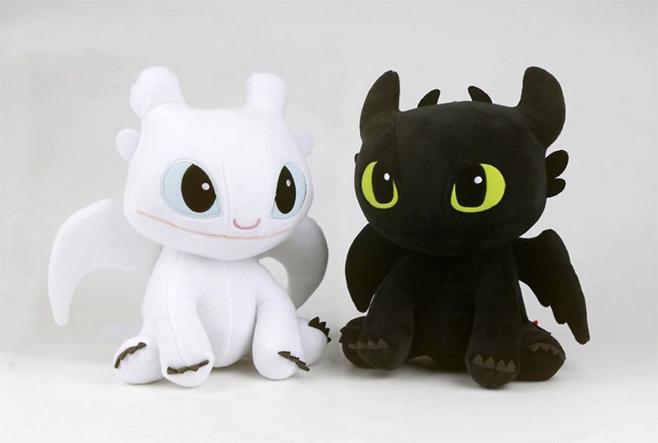 How To Train Your Dragon 3 Toothless Light Fury Plush Doll Sitting with ...