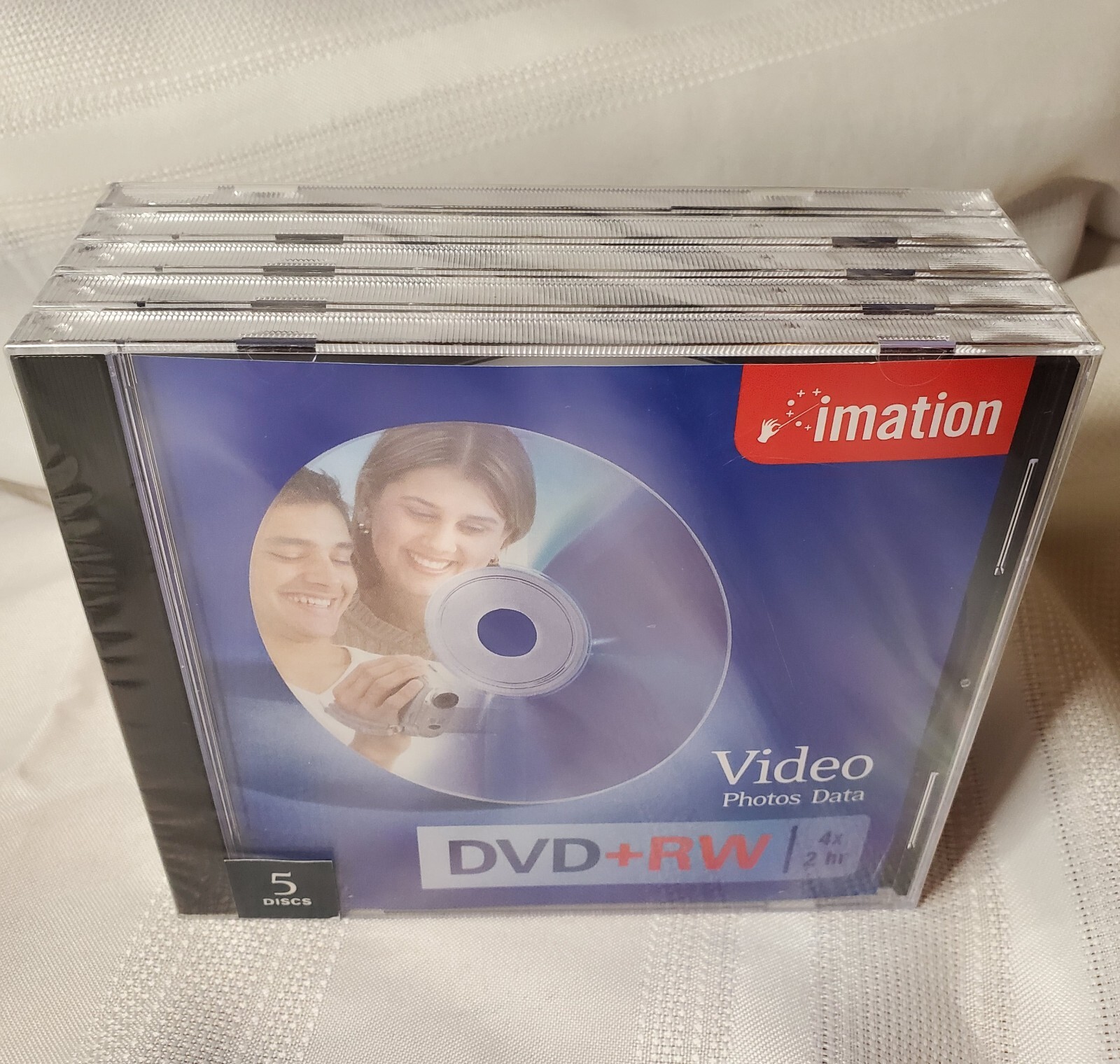 Imation DVD+RW Discs Pack of 5 4X 2 Hr Unopened Video Photos Data DVD ...
