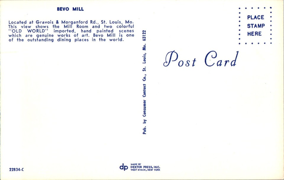 Interior, Bevo Mill Restaurant, St. Louis, Missouri MO chrome Postcard ...