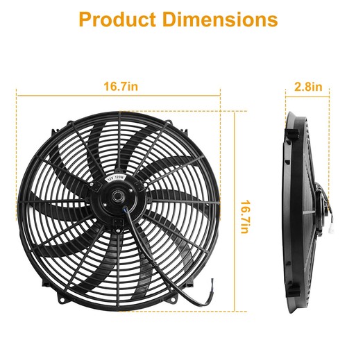 16" Electric Radiator Cooling Fan 12V 3000 CFM Reversible Fan with ...